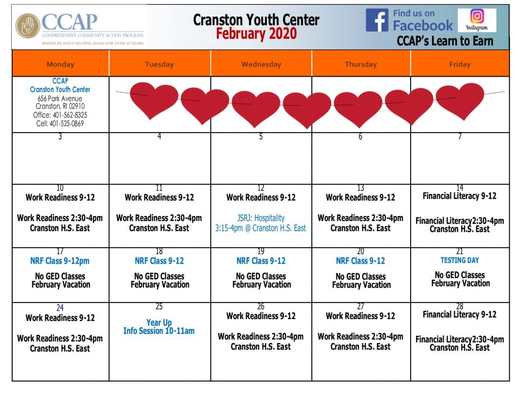 CRAFebruary2020 calendarrev1 | Comprehensive Community Action Program
